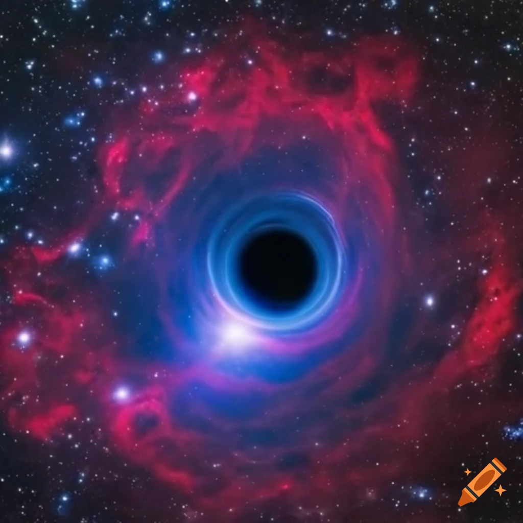 Supernova with a black hole in deep space on Craiyon