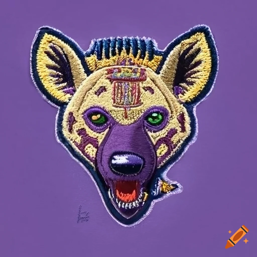 Hyena with Egyptian accessories patch on Craiyon