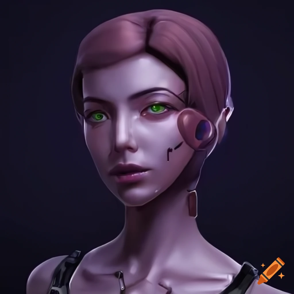 Cybernetically enhanced woman in futuristic anime style on Craiyon