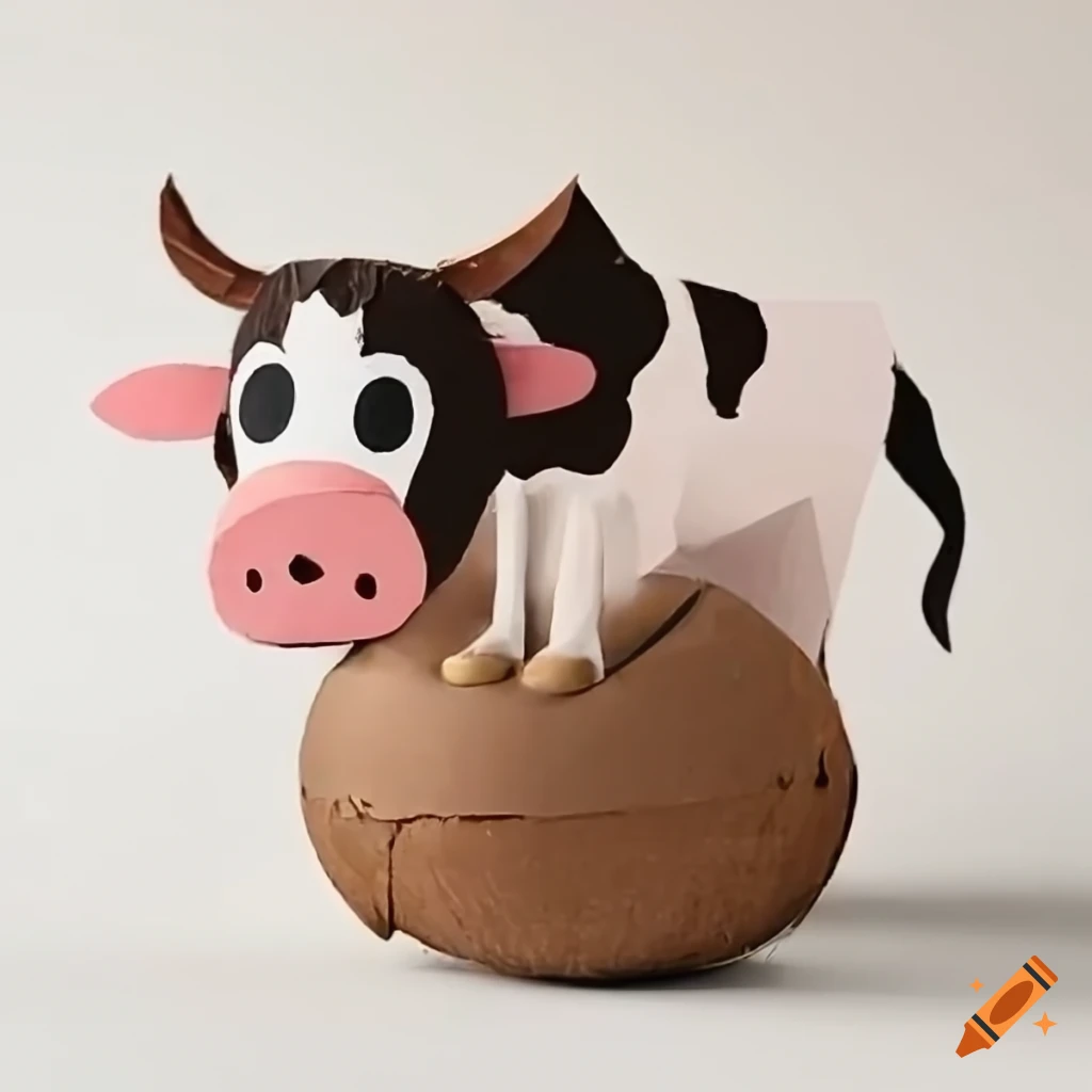 Paper craft cow coconut sprout on Craiyon
