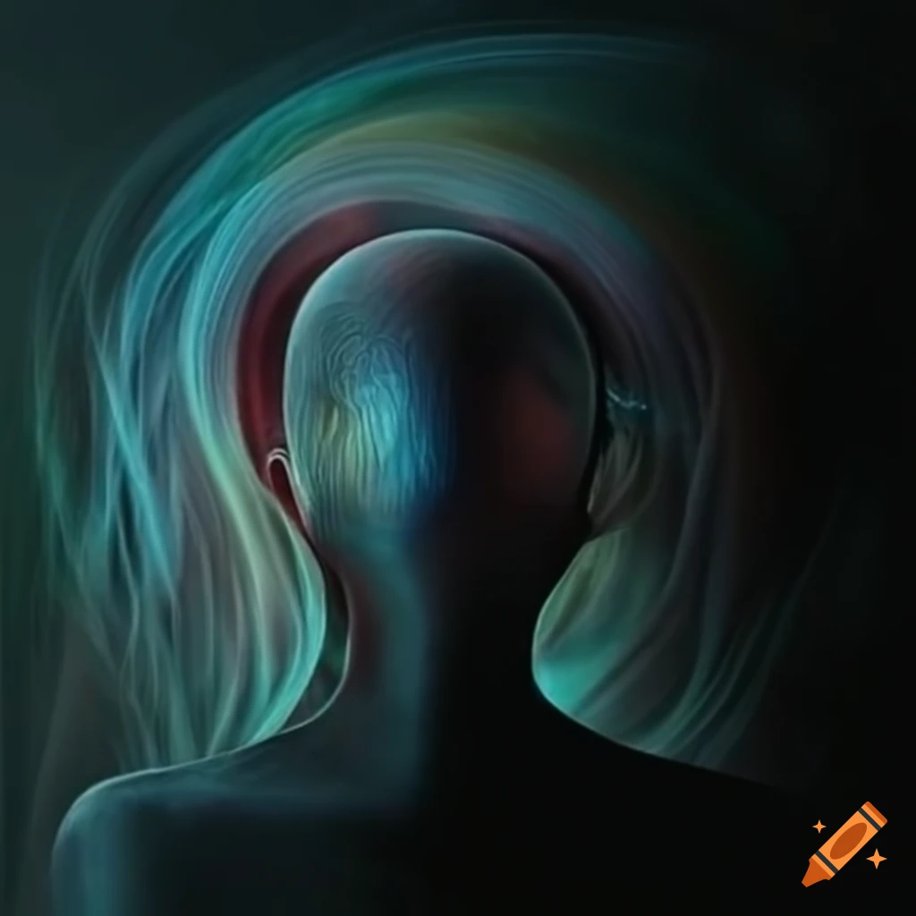 Abstract representation of losing the mind on Craiyon