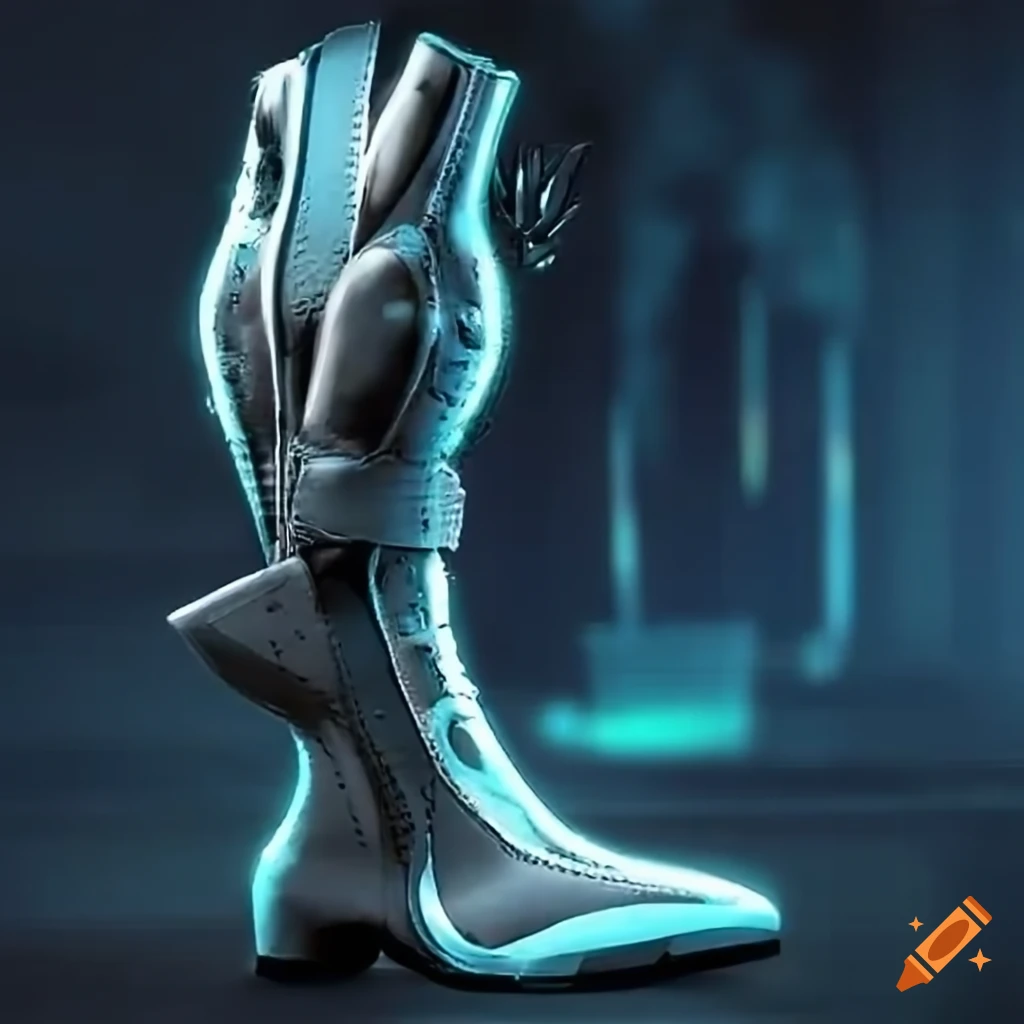 Futuristic cybernetic legs and shoes concept on Craiyon