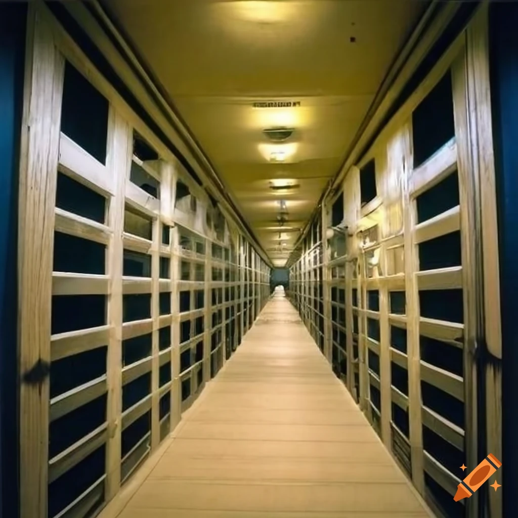 Ship hallway interior on Craiyon