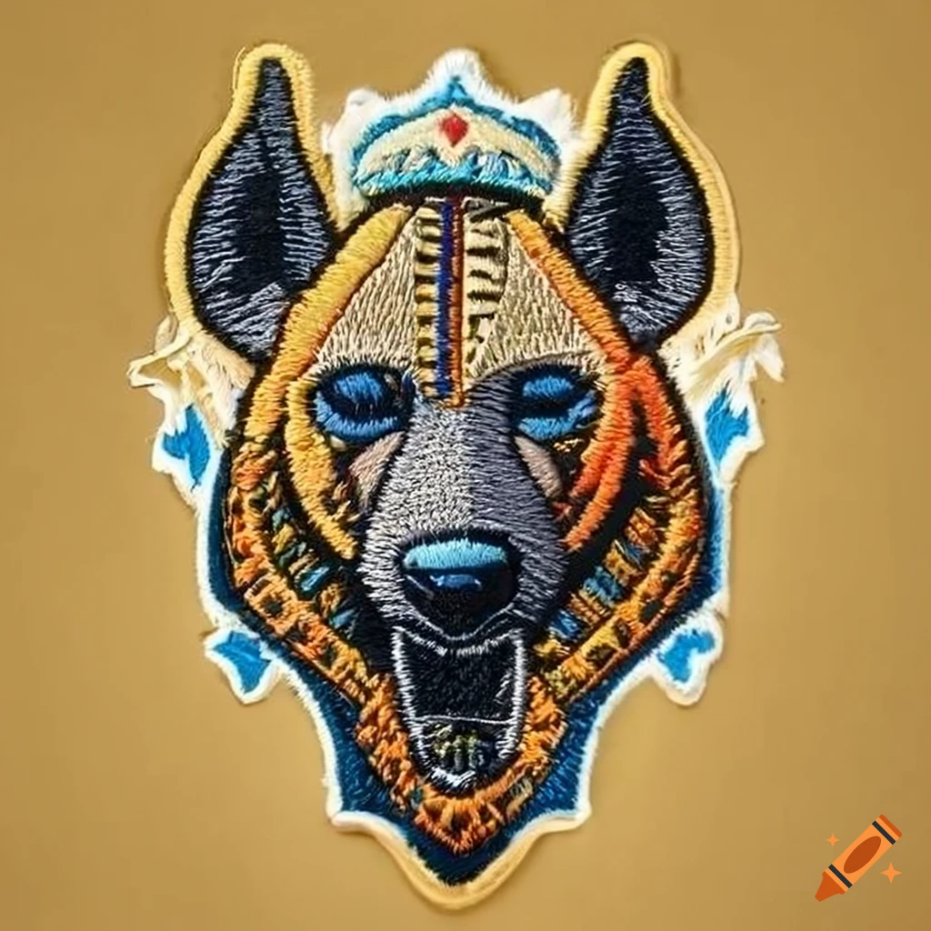 Hyena with egyptian accessories patch on Craiyon