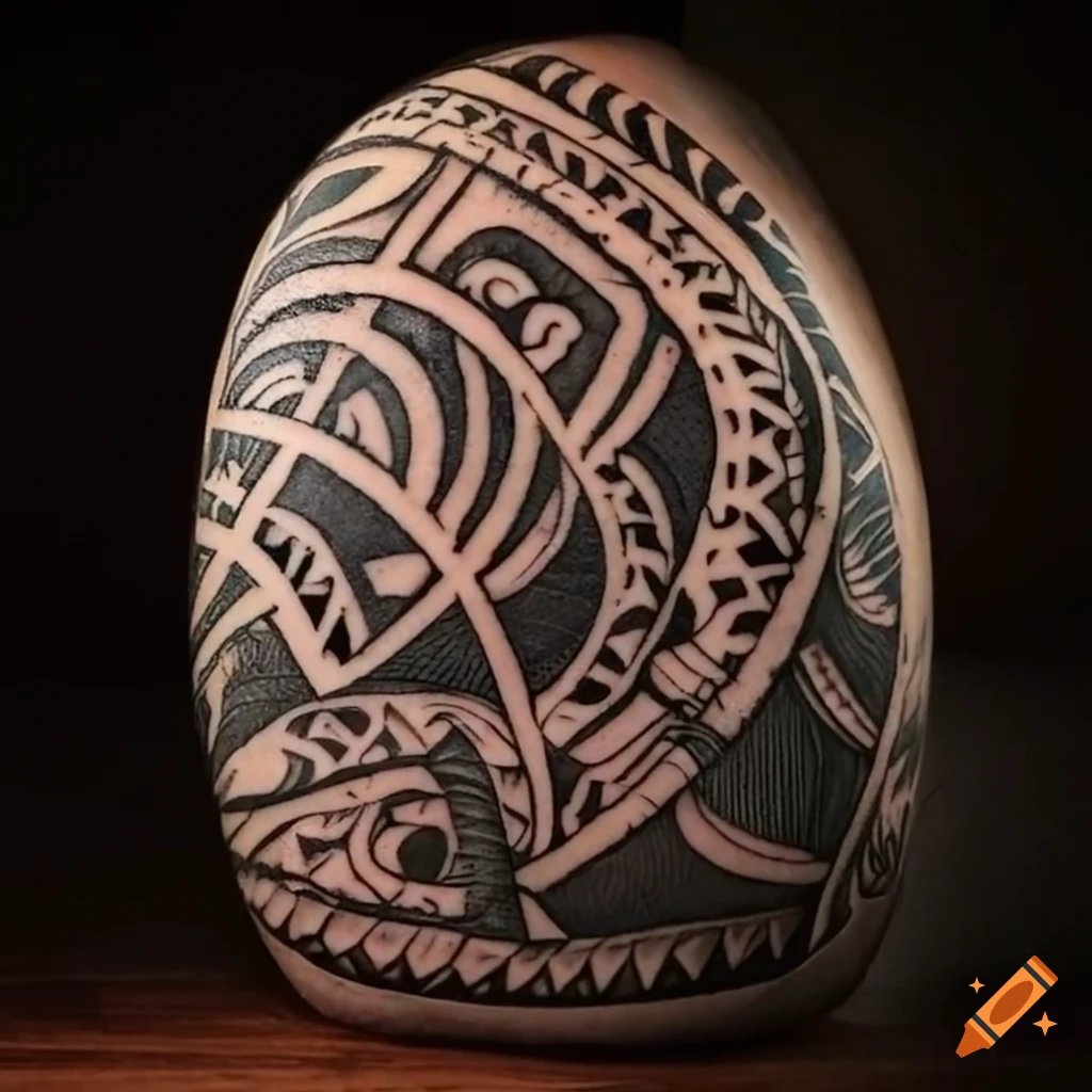Stone with polynesian tattoo design on Craiyon