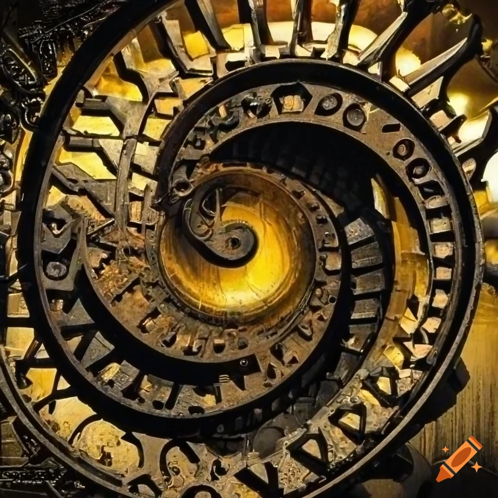 Highly detailed steampunk war machine with a chaotic design and twisted ...