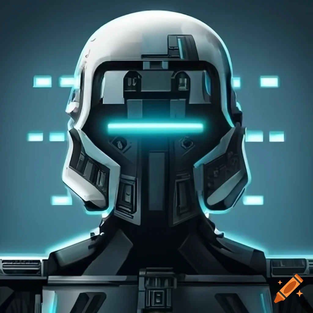 Futuristic android with star wars-inspired design elements on Craiyon