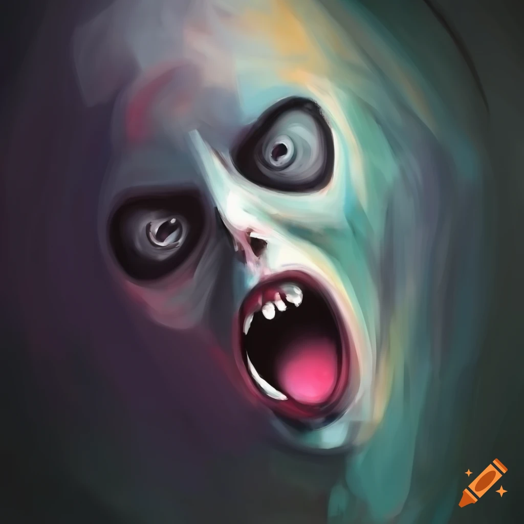Screaming ghost in abstract art style on Craiyon