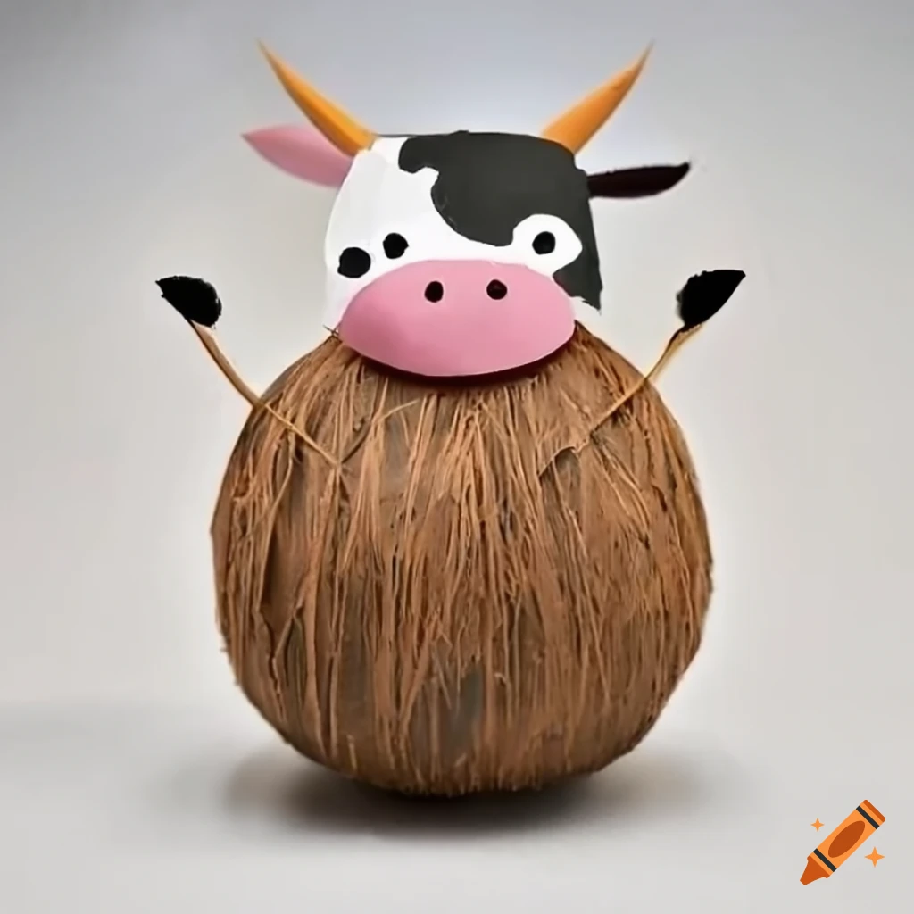 Paper craft cow coconut sprout on Craiyon