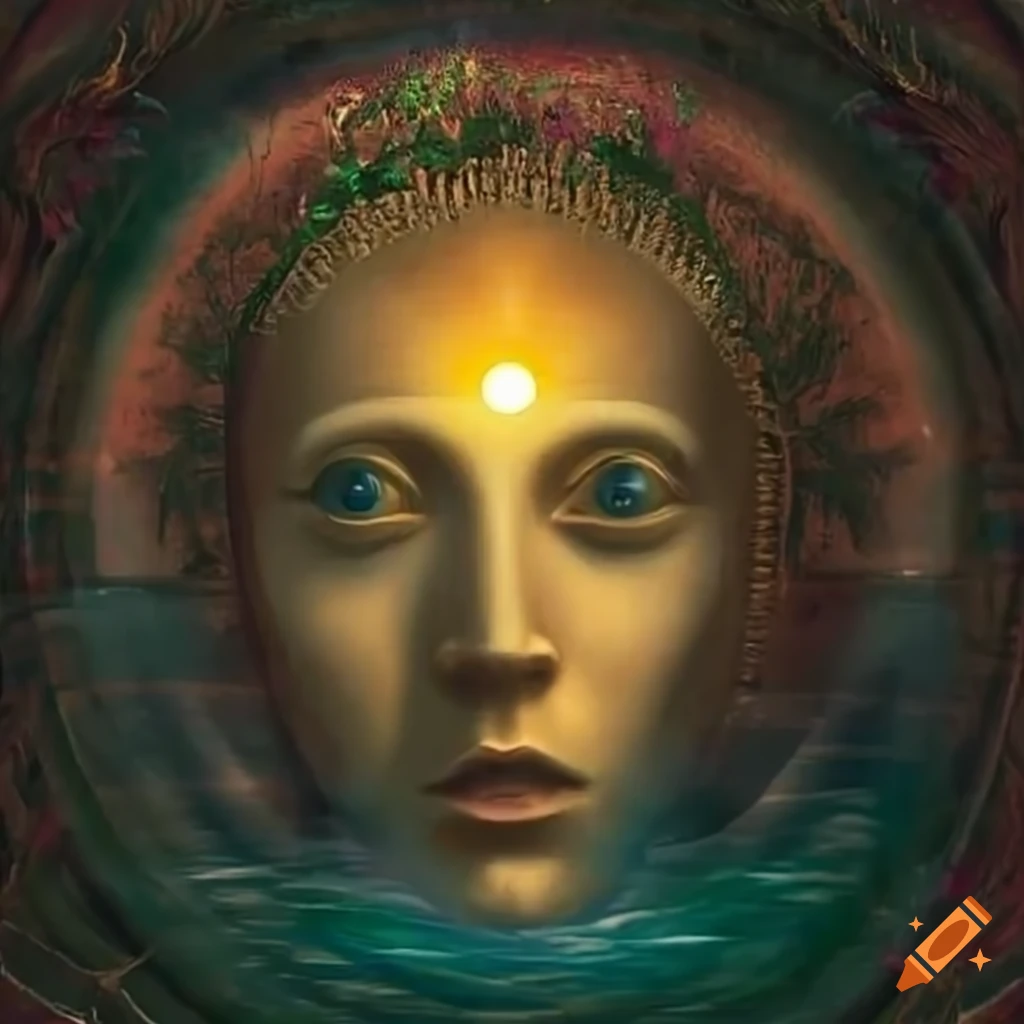 Image symbolizing finding the inner center with person and light center ...