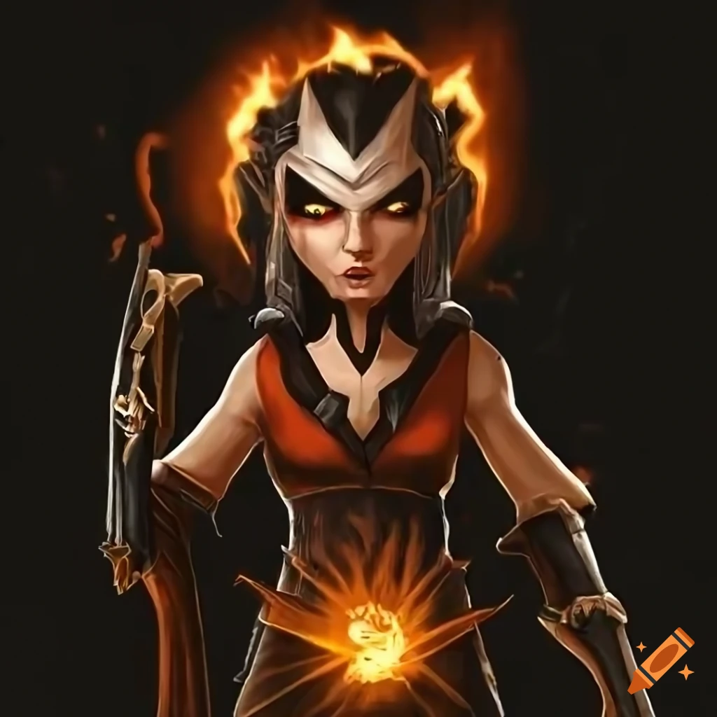 Dark style pyromancer character on Craiyon