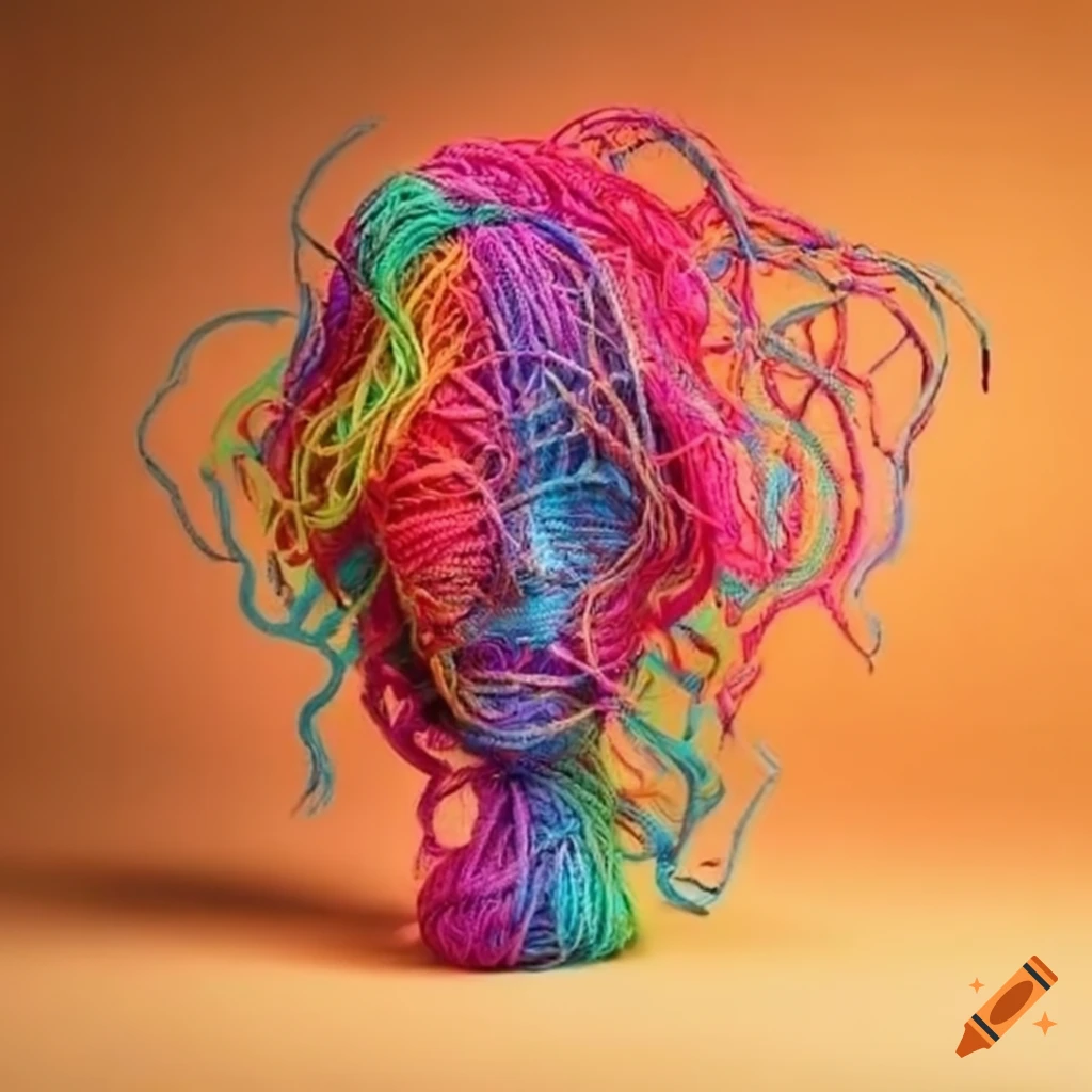 Unique yarn sculpture with vibrant colors inspired by dreams and ...
