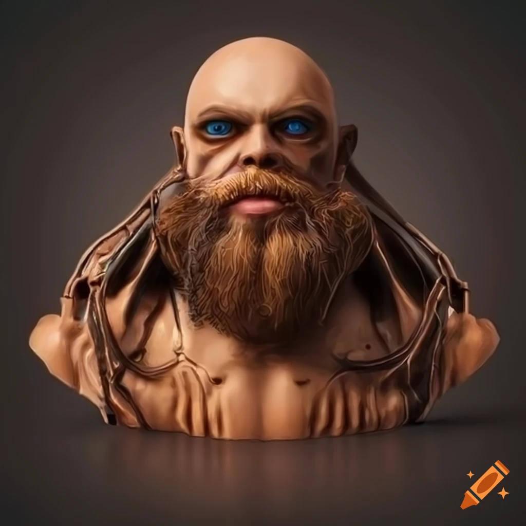 Portrait of a brown extraterrestrial with beard in sci-fi attire on Craiyon