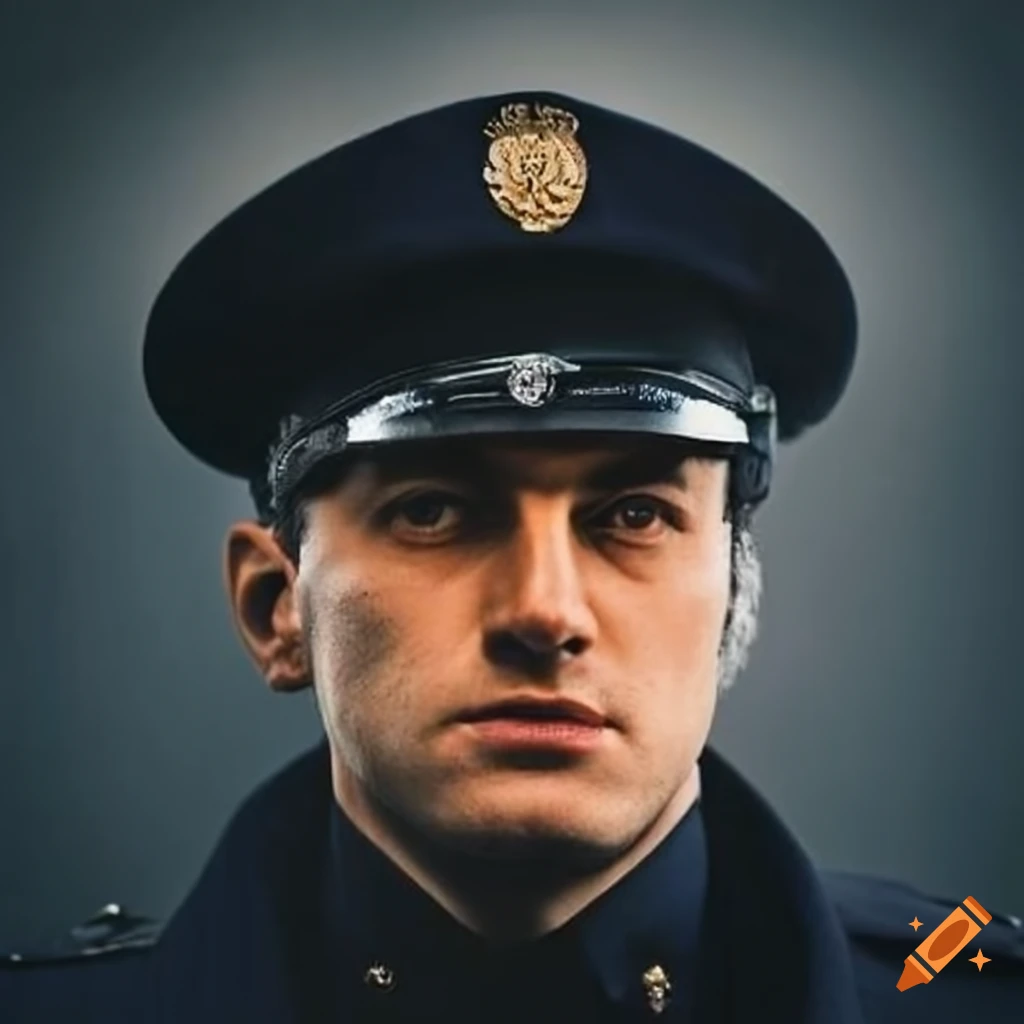 Italian male police officer without a hat on Craiyon