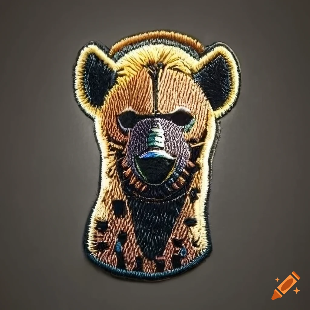 Hyena with egyptian accessories patch on Craiyon
