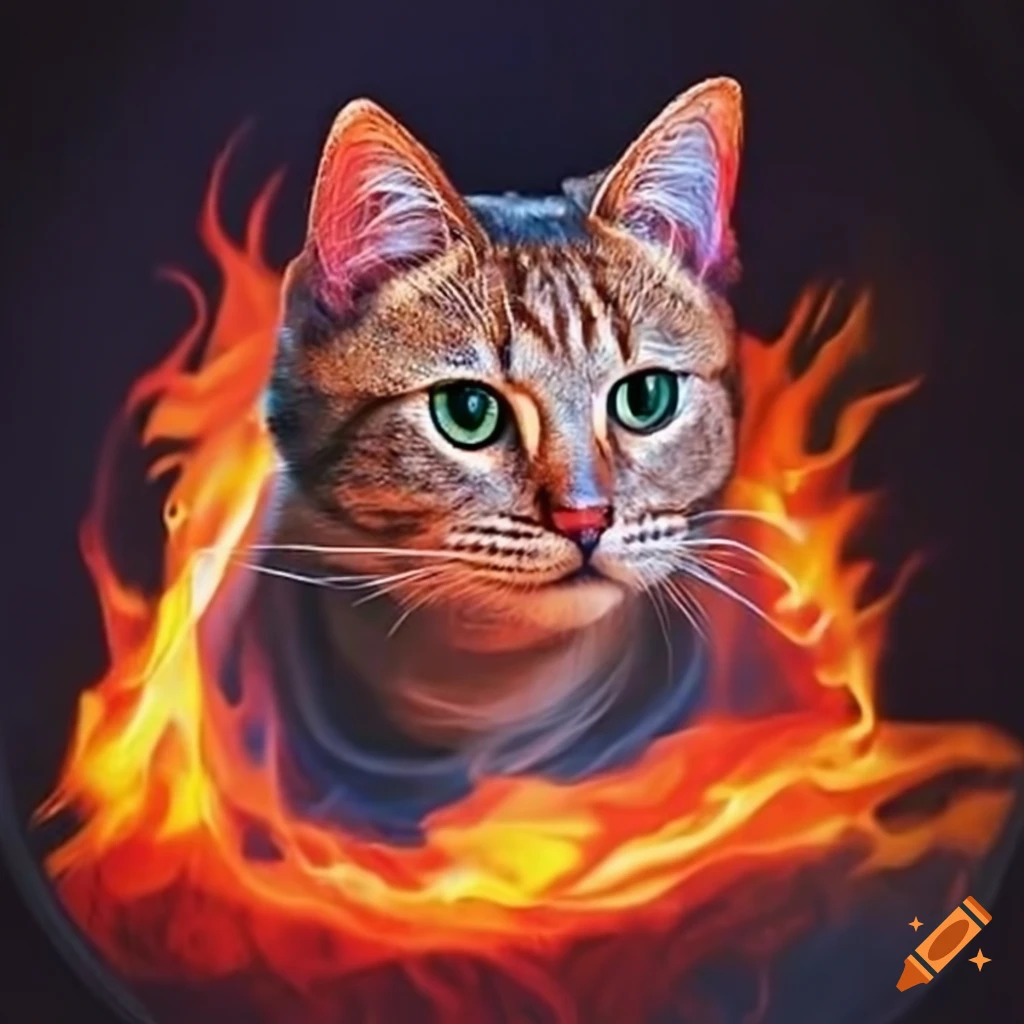 Fire cat on Craiyon