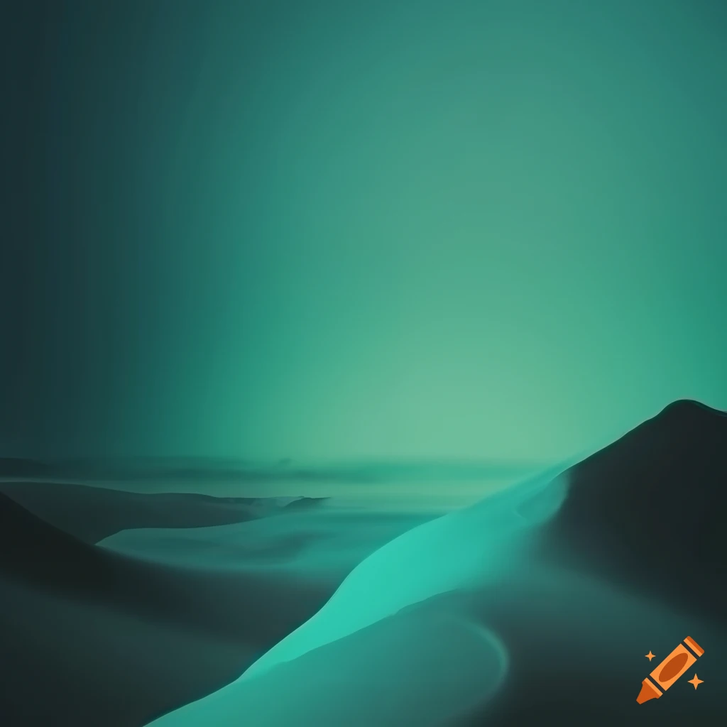 Mint colored dreamy sand dune in dark mode wallpaper on Craiyon