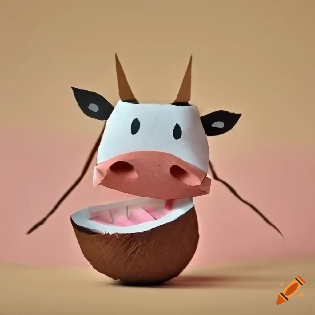 Paper craft cow coconut sprout on Craiyon