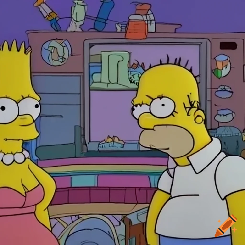 Simpsons flying in the universe on Craiyon