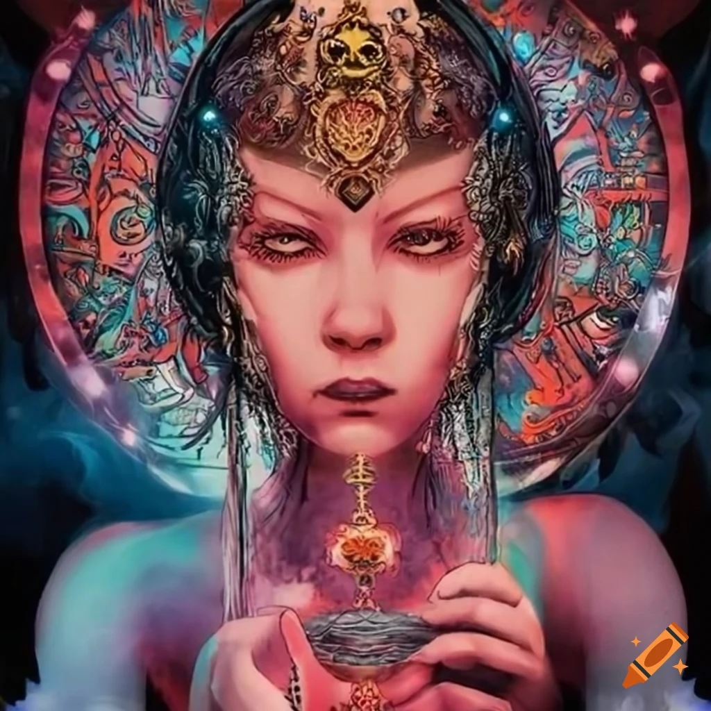 Tarot cards spread out on Craiyon