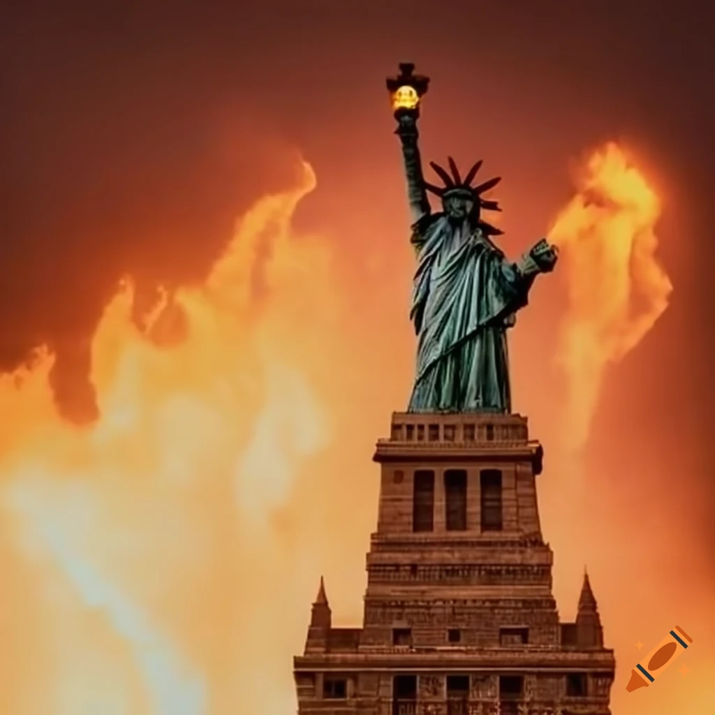 Statue of liberty on fire on Craiyon