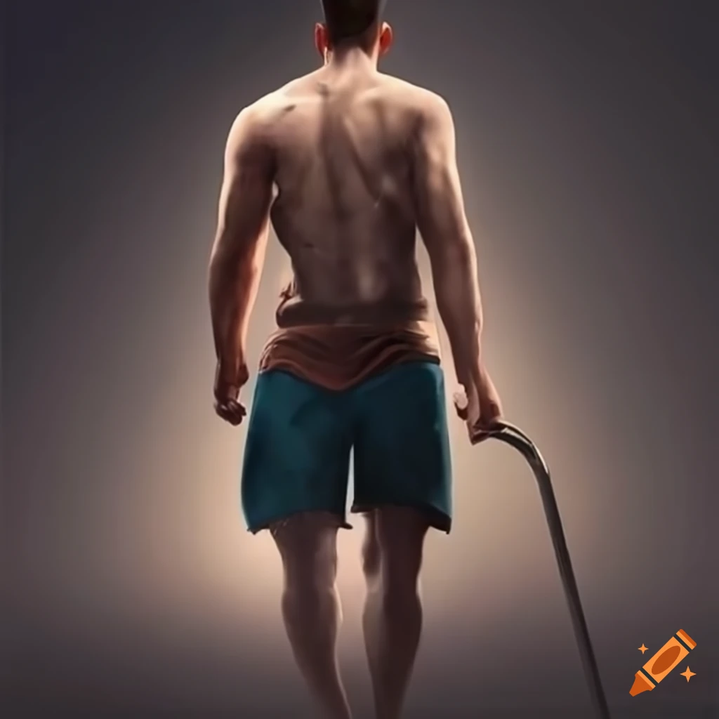 Man carrying a 1kg weight on Craiyon