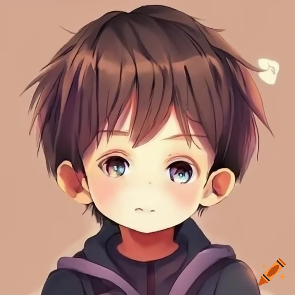 Anime kid with a cute and adorable facial expression on Craiyon