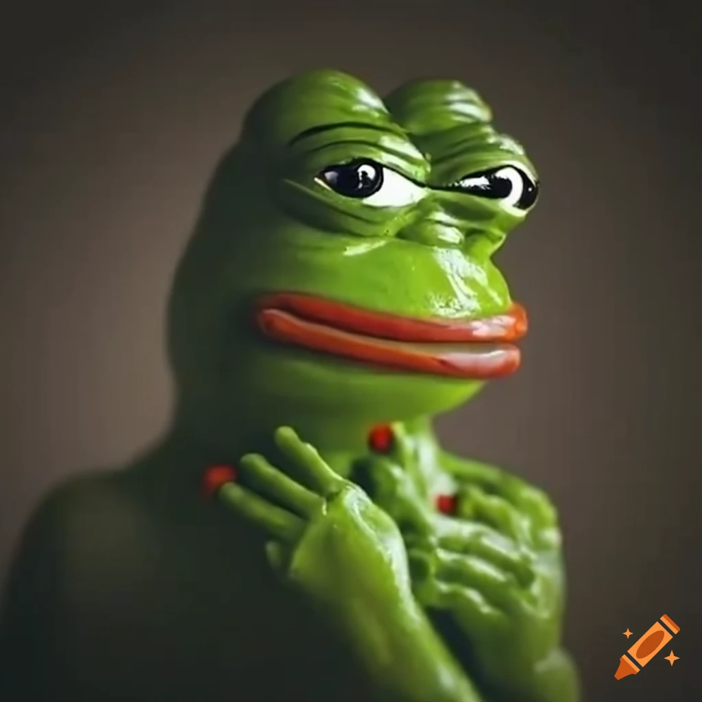 Pepe the frog in an italian villa looking sad on Craiyon