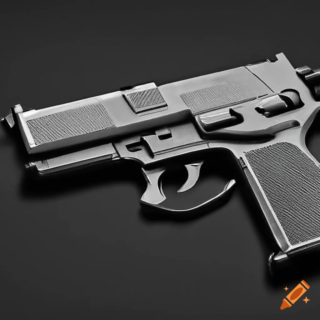 Futuristic cybernetic pistol weapon technology on Craiyon