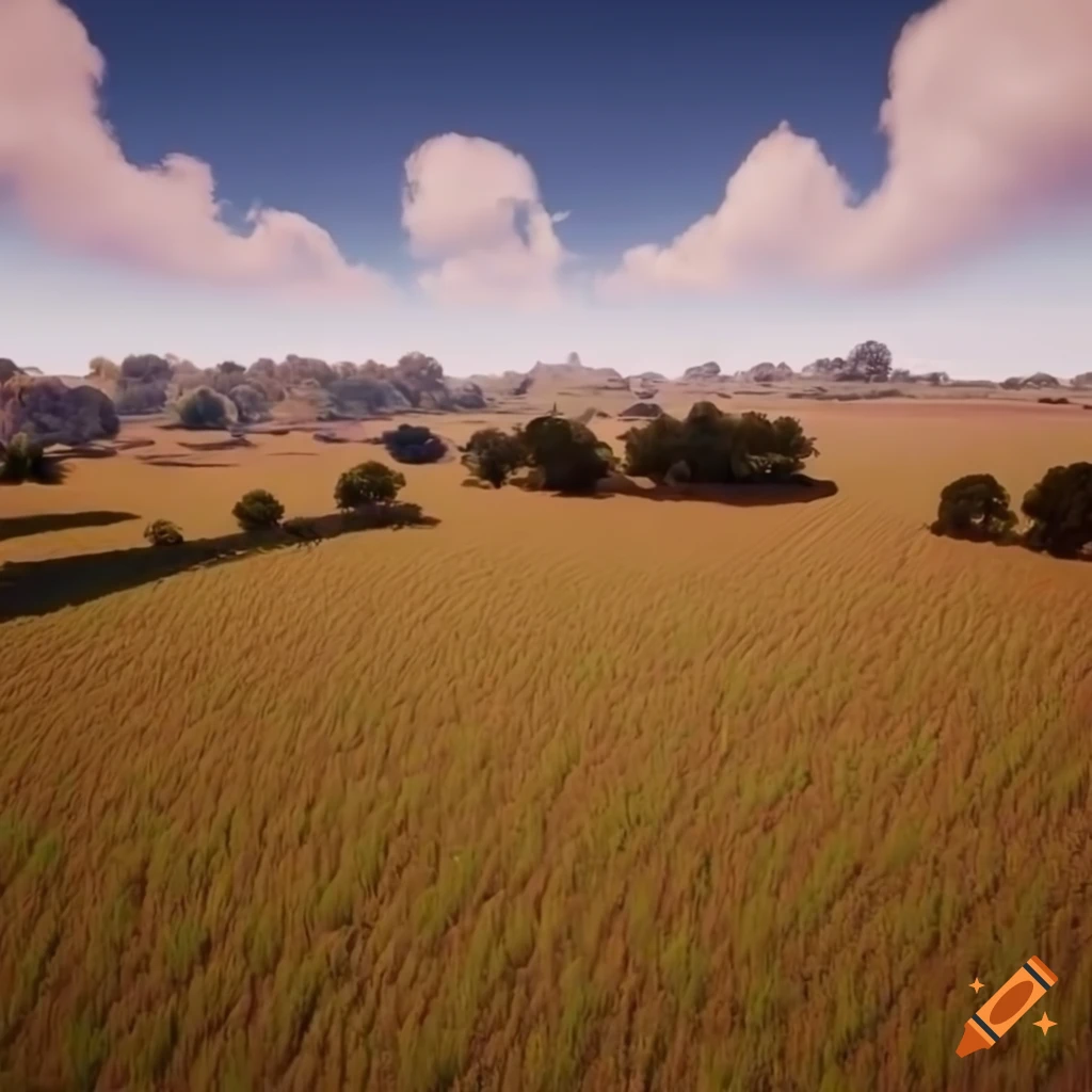 Aerial view of grassland farm fields with australian tree, road, corn ...