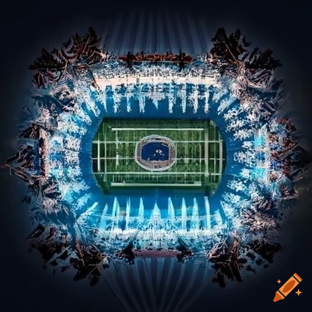 Nfl stadium designed in the shape of a snowflake on Craiyon