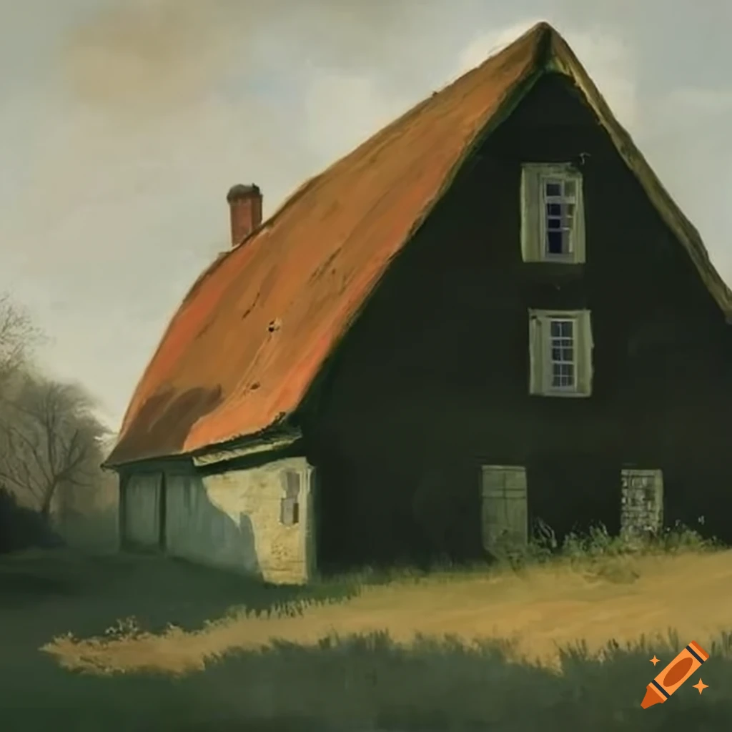 18th century village with Vilhem Hammershoi style architecture on Craiyon