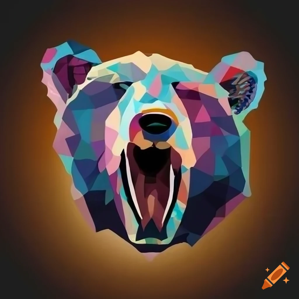 Abstract bear head on Craiyon