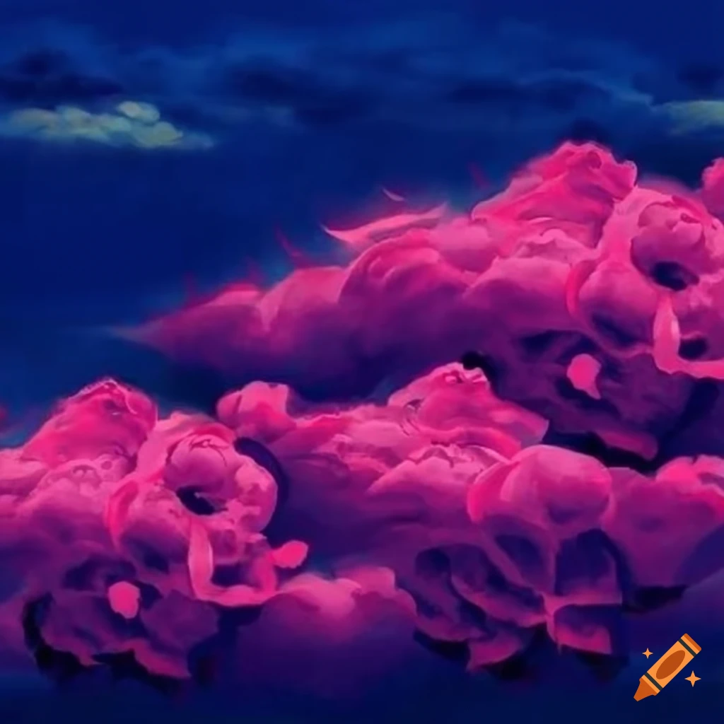Storm clouds raining roses in mexican art style on Craiyon
