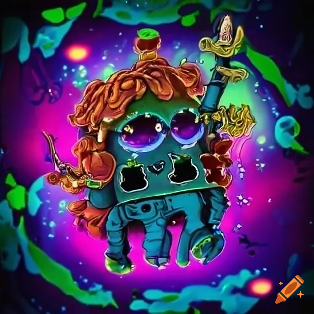 Colorful abstract illustration of a unique character on Craiyon