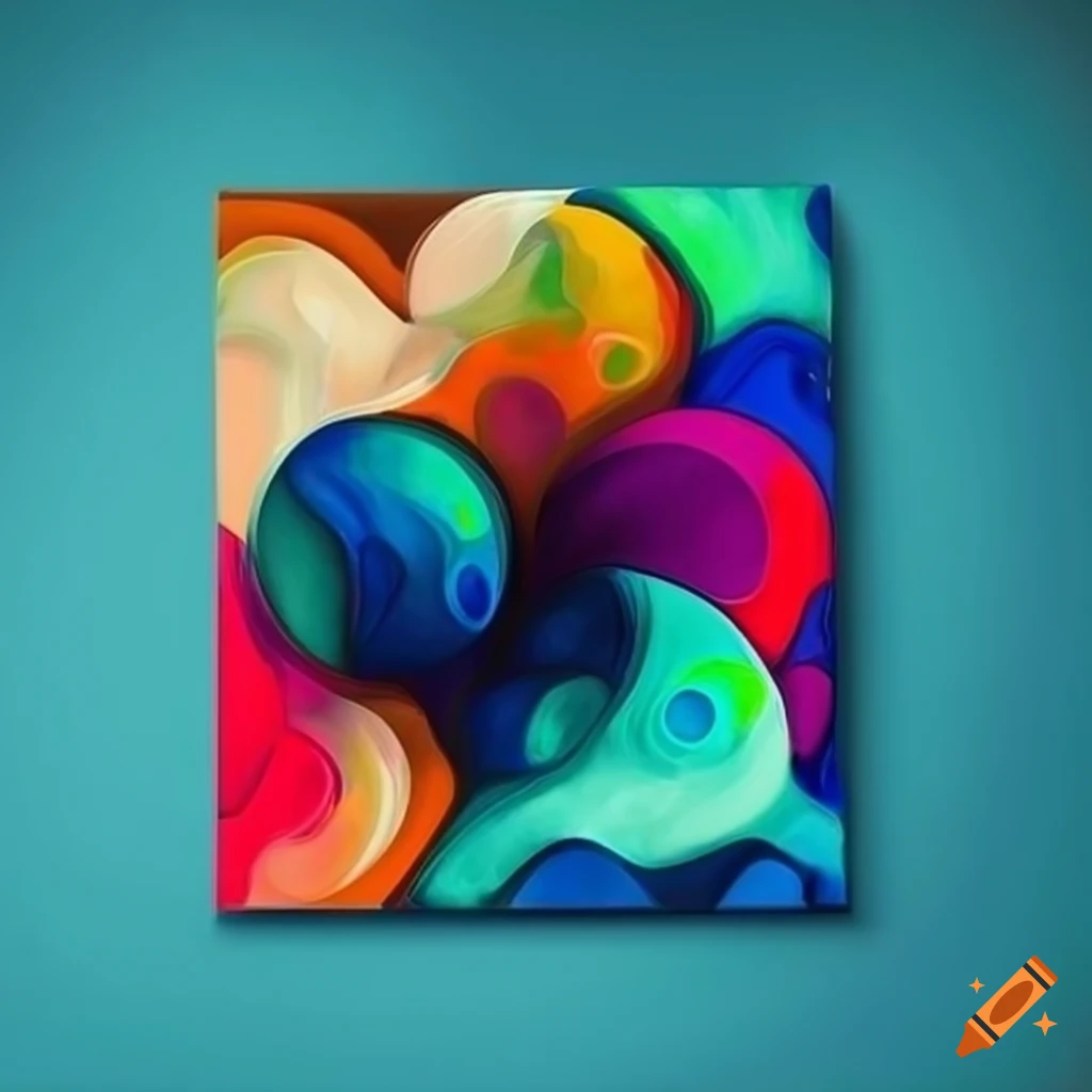 Captivating abstract painting with bold shapes and vibrant colors on Craiyon