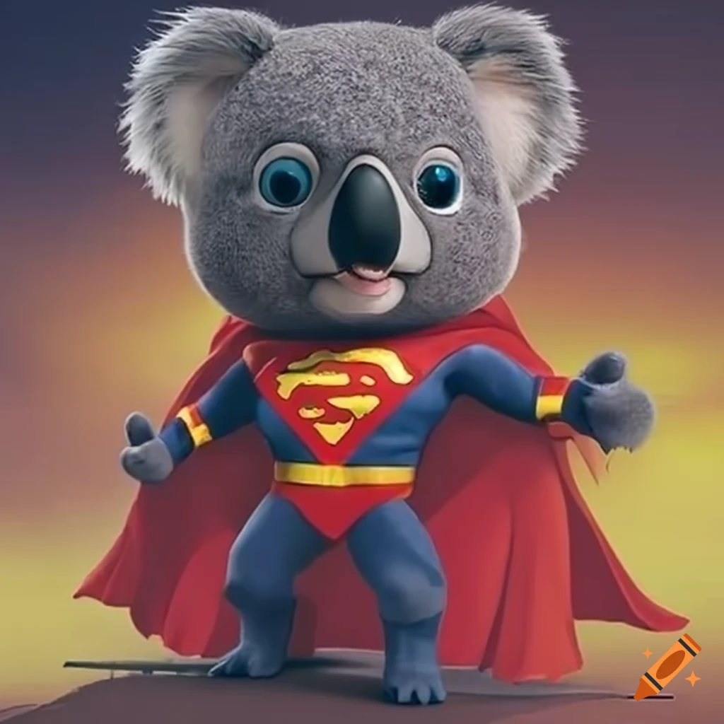 Superhero koala on Craiyon