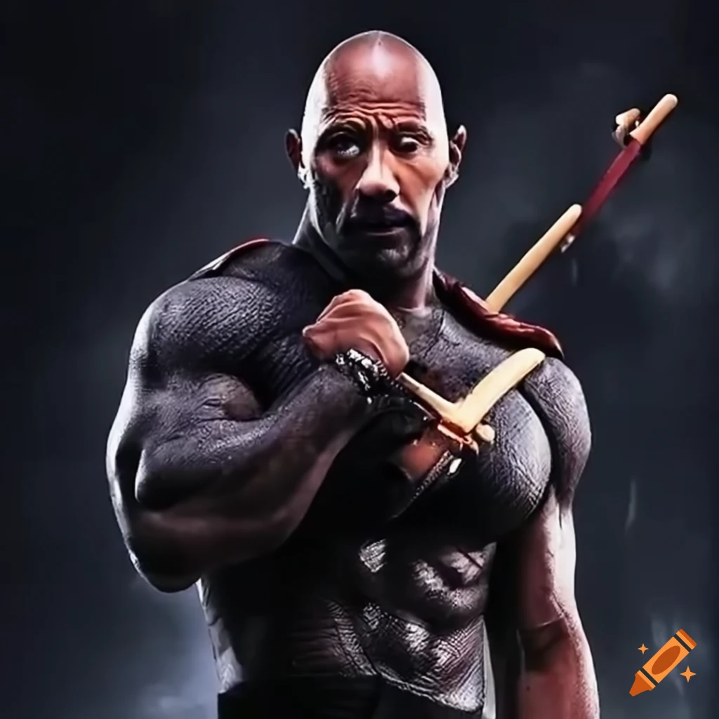 Dwayne the rock johnson as a ninja in a ninja suit on Craiyon