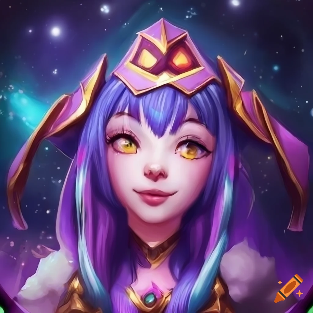 Closeup portrait of lulu from league of legends with dreamy eyes and ...