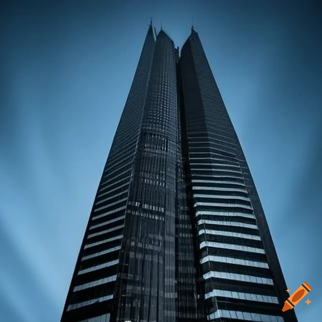 Tall black skyscraper building on Craiyon