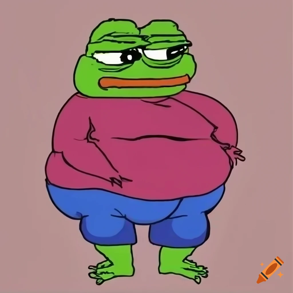 Cartoon frog with unique appearance resembling Pepe the meme character ...