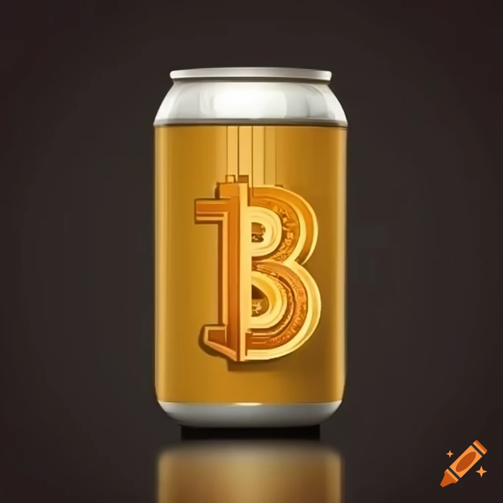 Beer can with crypto coin symbols on Craiyon