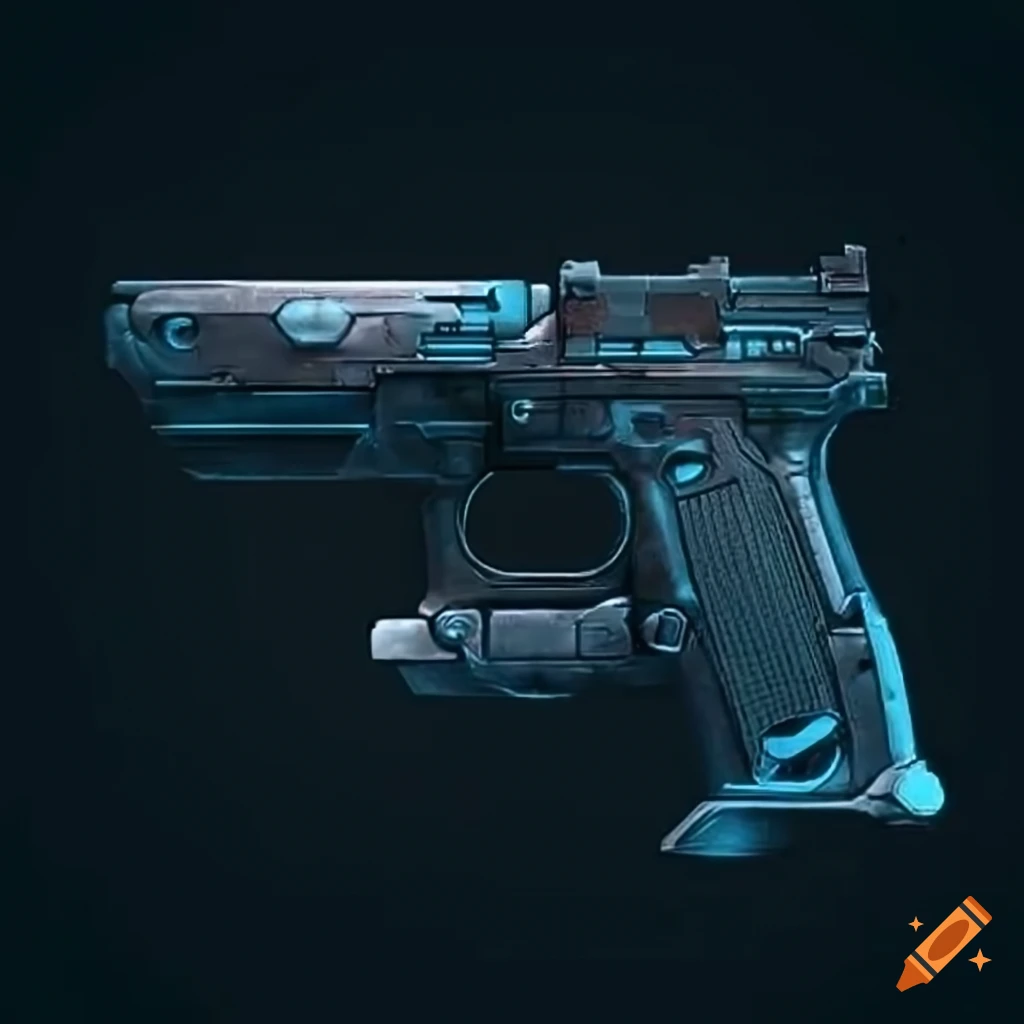 Futuristic pistol cybernetics and technology concept on Craiyon