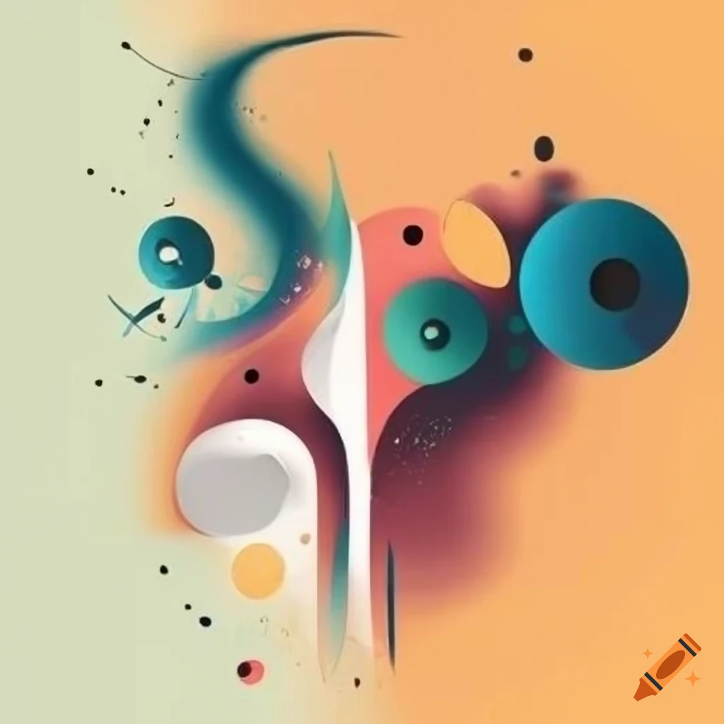 Surreal and abstract flat design with various strange objects on canvas ...