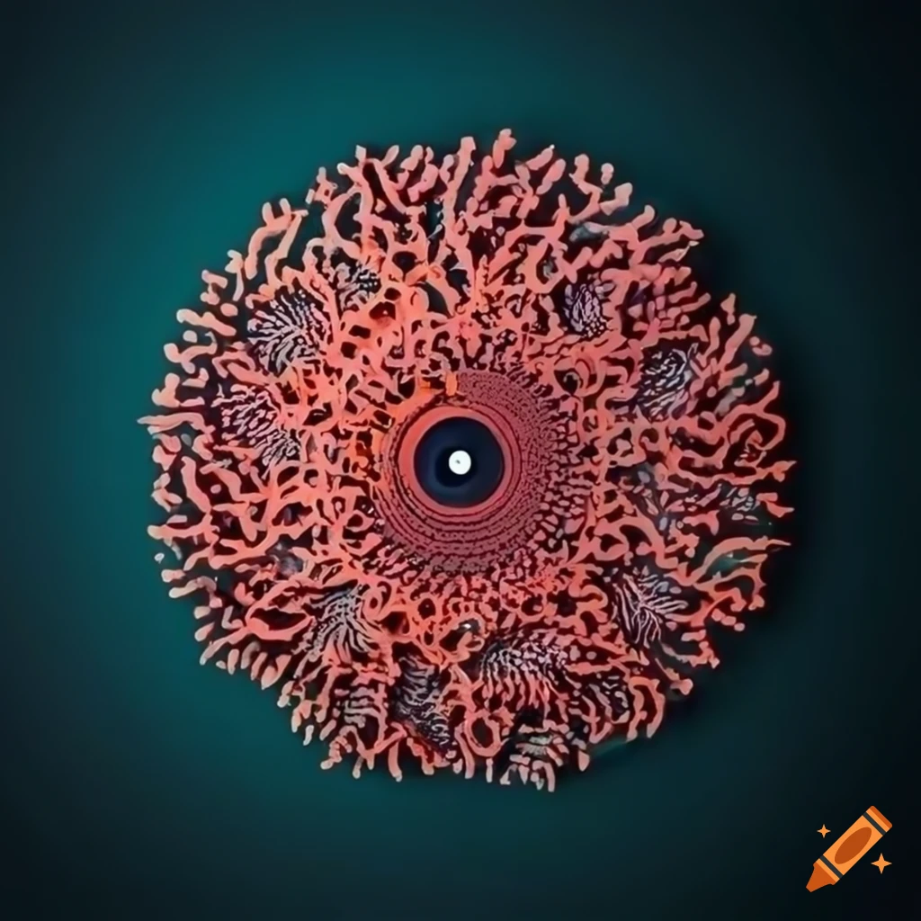 Intricate coral designs on vinyl record for creative album artwork on ...