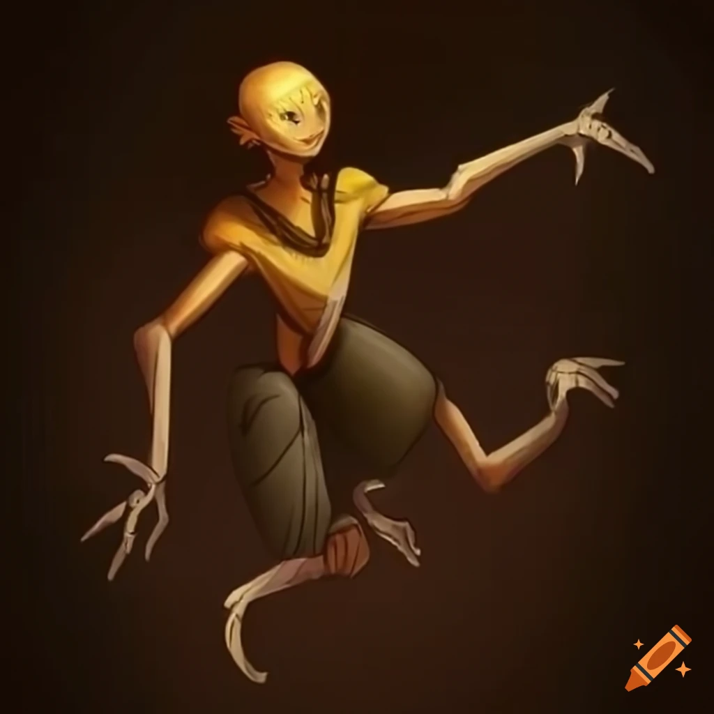 Four-armed humanoid insect with a monk-like appearance on Craiyon