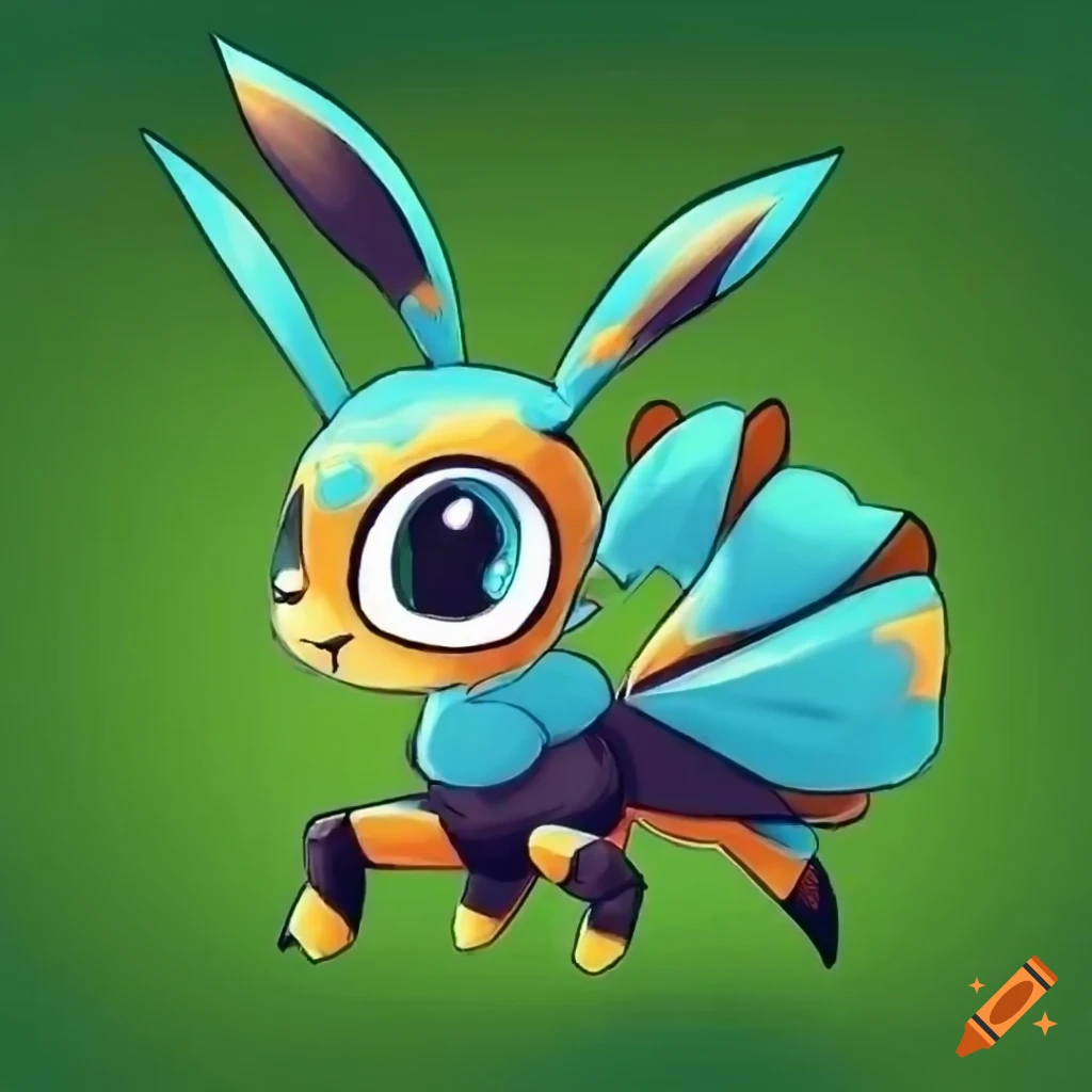 Cute bug-type eevee evolution in quadrupedal stance on Craiyon