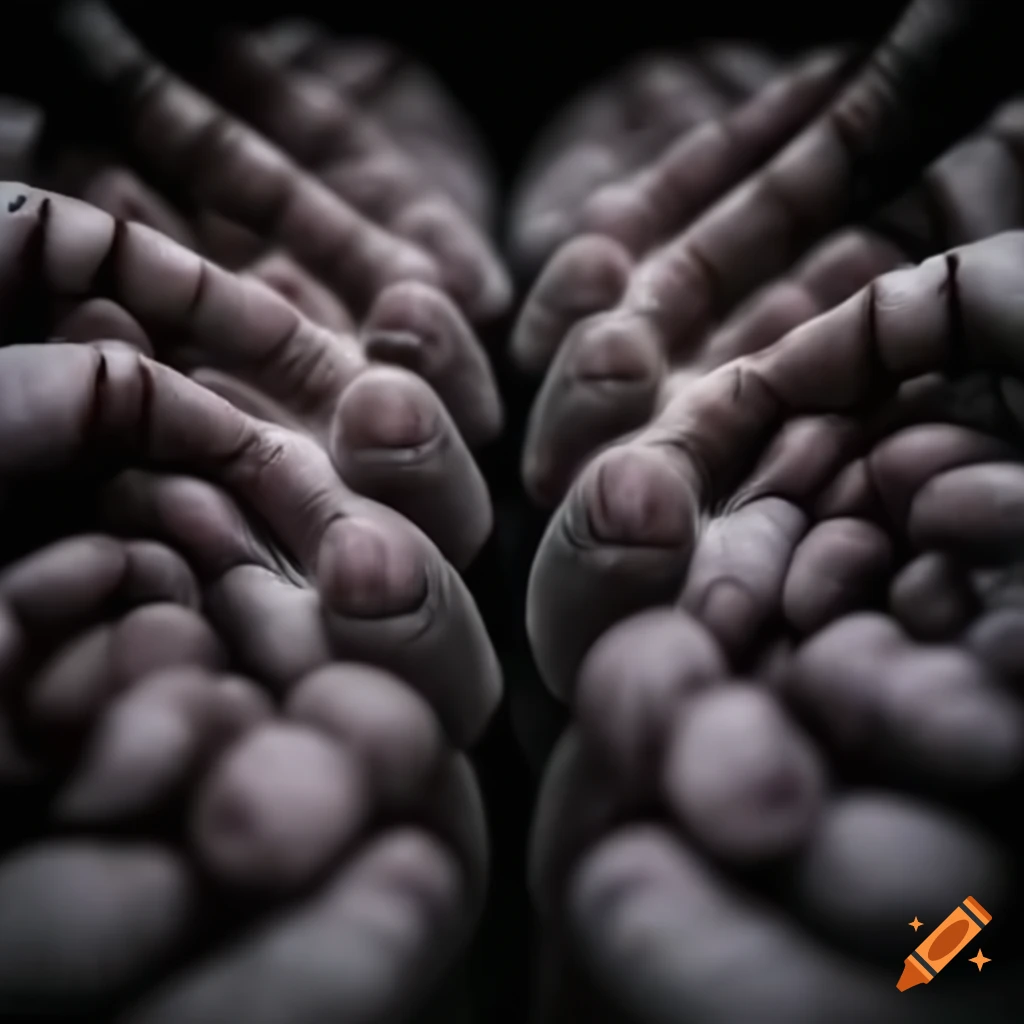 Innumerable fingers on Craiyon