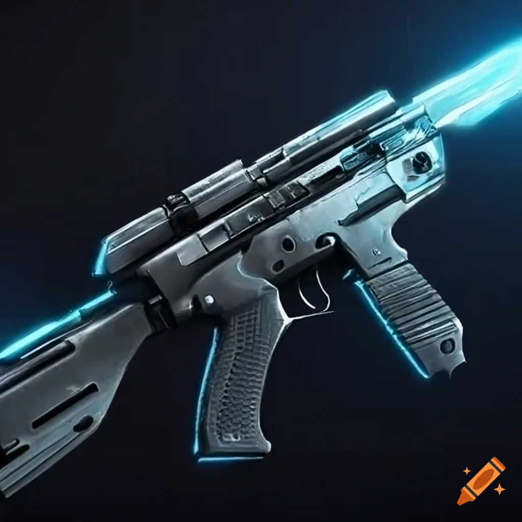 Futuristic pistol cybernetics technology on Craiyon