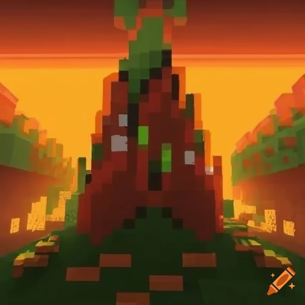 Pixelated painting with minecraft-style texture on Craiyon